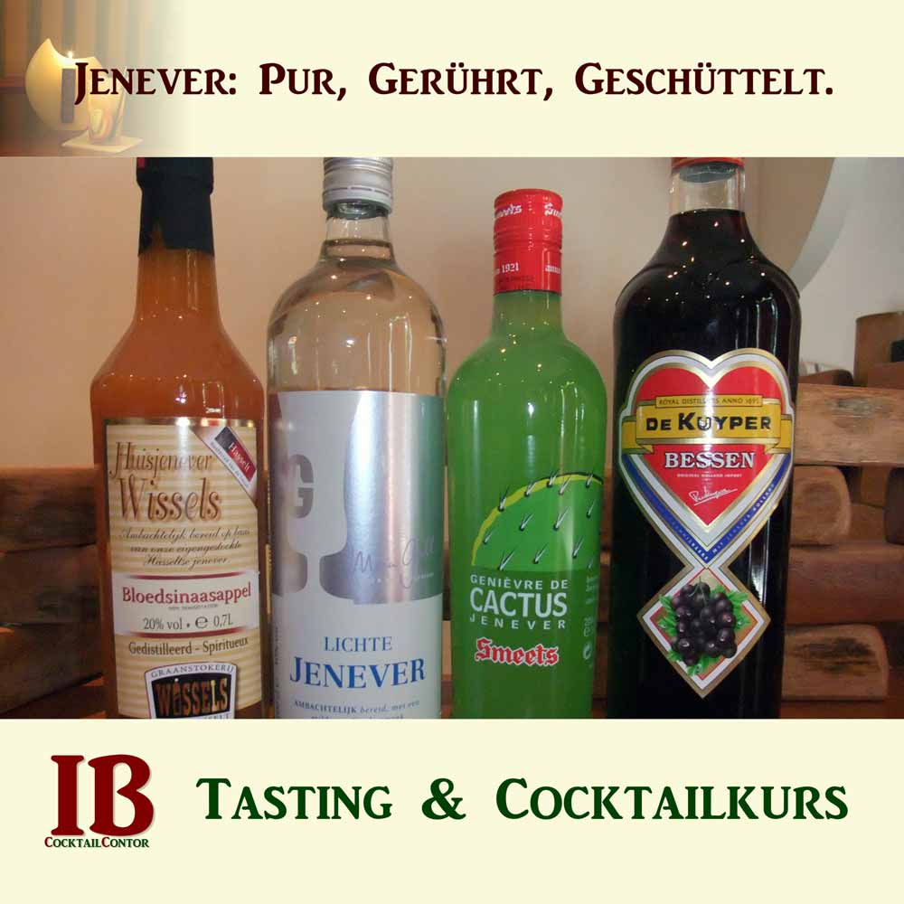 Jenever. Pur, gerührt, geschüttelt. Jenever-Tasting & Cocktailkurs